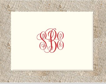 Classic Script Monogram Stationery 25 Notes & Envelopes | Etsy