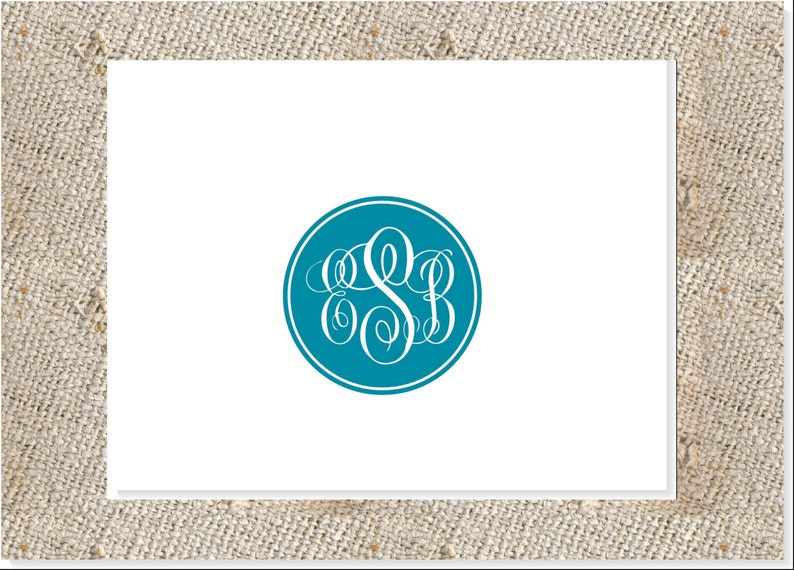 Classic Script Monogram Stationery - 25 Notes & Envelopes - Etsy