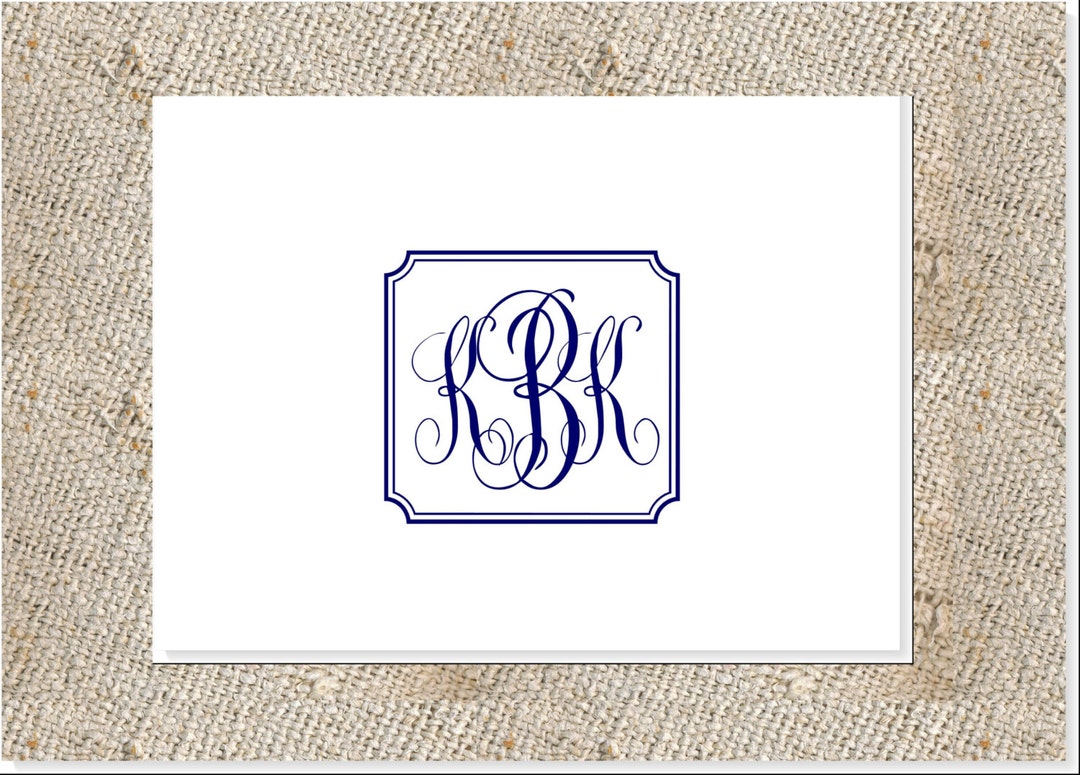 Classic Script Monogram Stationery 25 Notes & Envelopes - Etsy