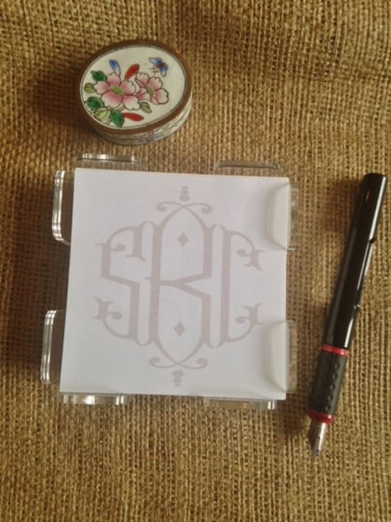 Mini Memos With Acrylic Holder Note Paper With Holder Small | Etsy