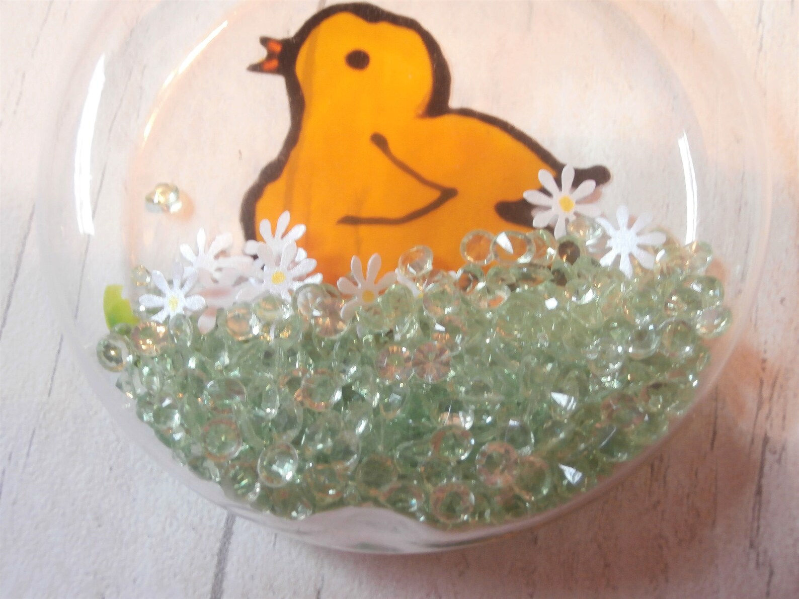 Hand painted Easter Chicken glass bauble | Etsy