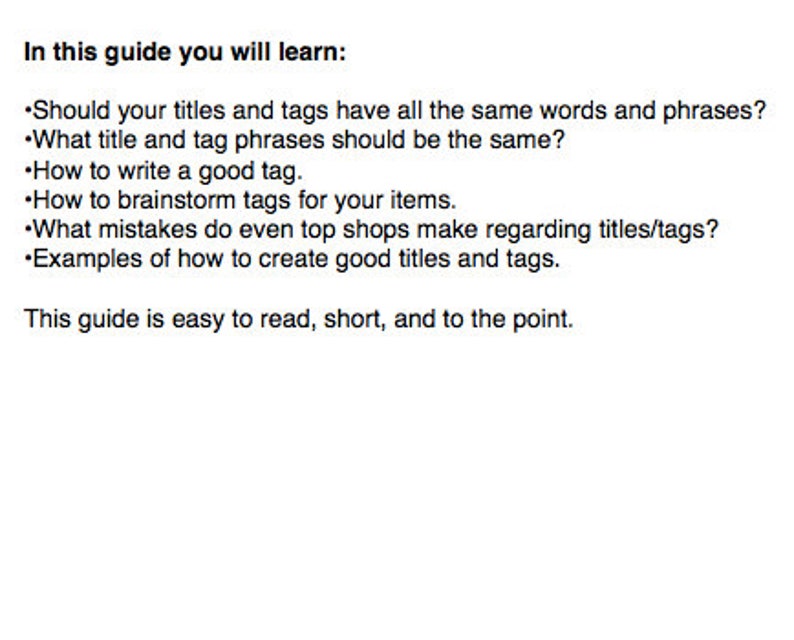 How to Write Titles and Tags for Etsy, Titles and Tag Writing Guide ...