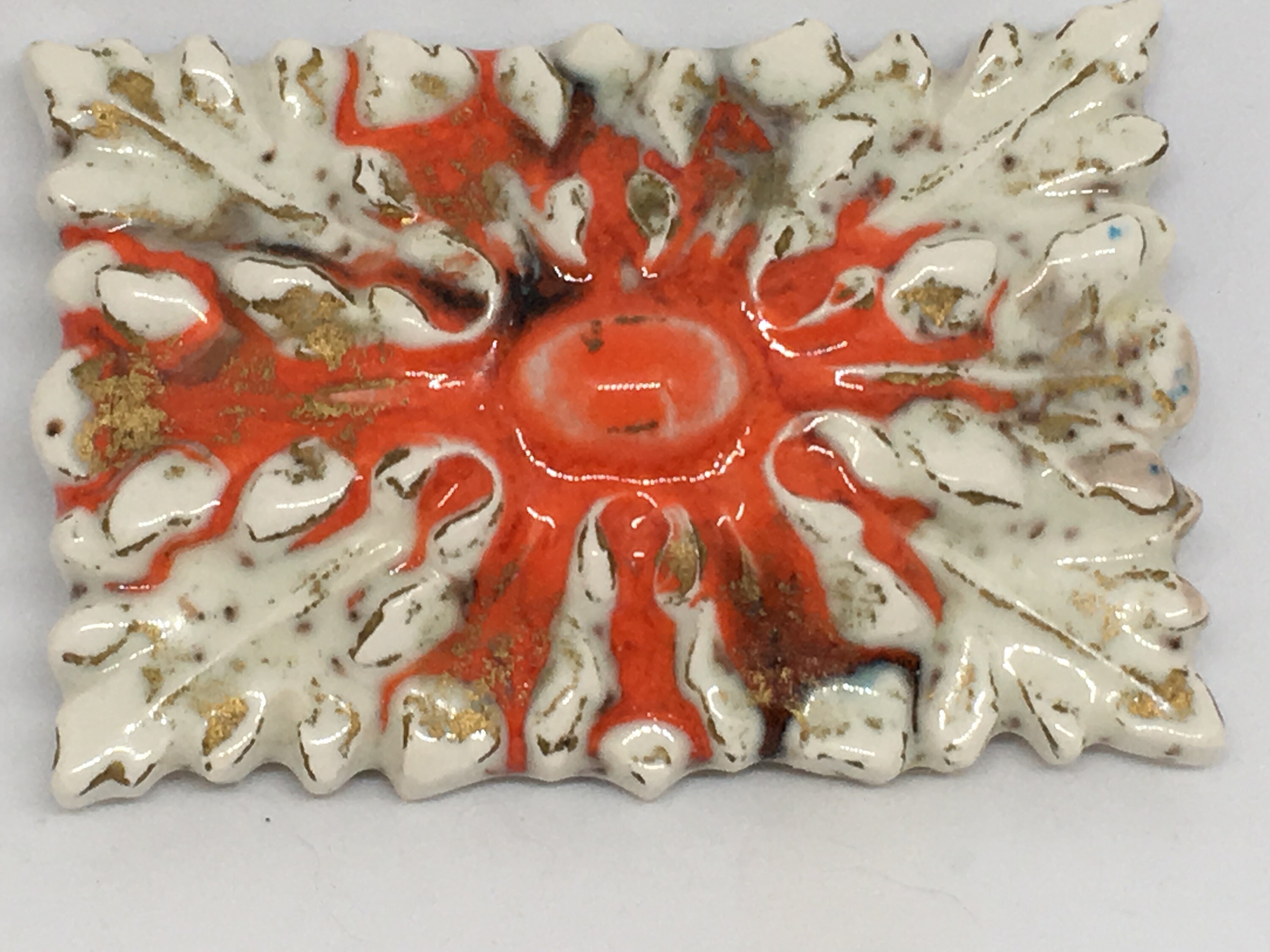 Vintage Handcrafted Ceramic or Porcelain Pin Brooch Unsigned or Marked ...