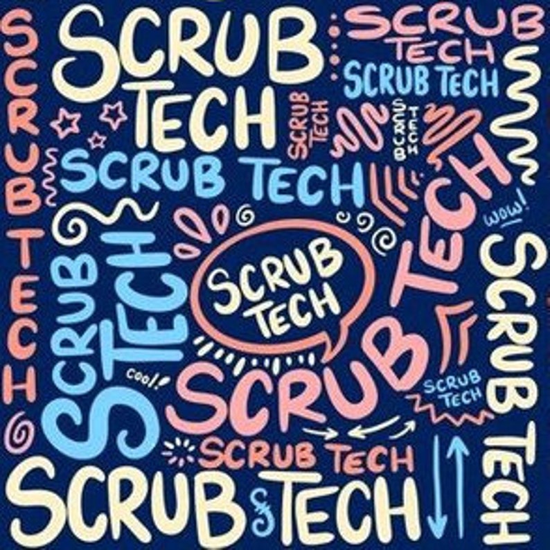 Unisex Scrub Hat-scrub Tech Scribbles-regular & Euro Size-usa Made ...