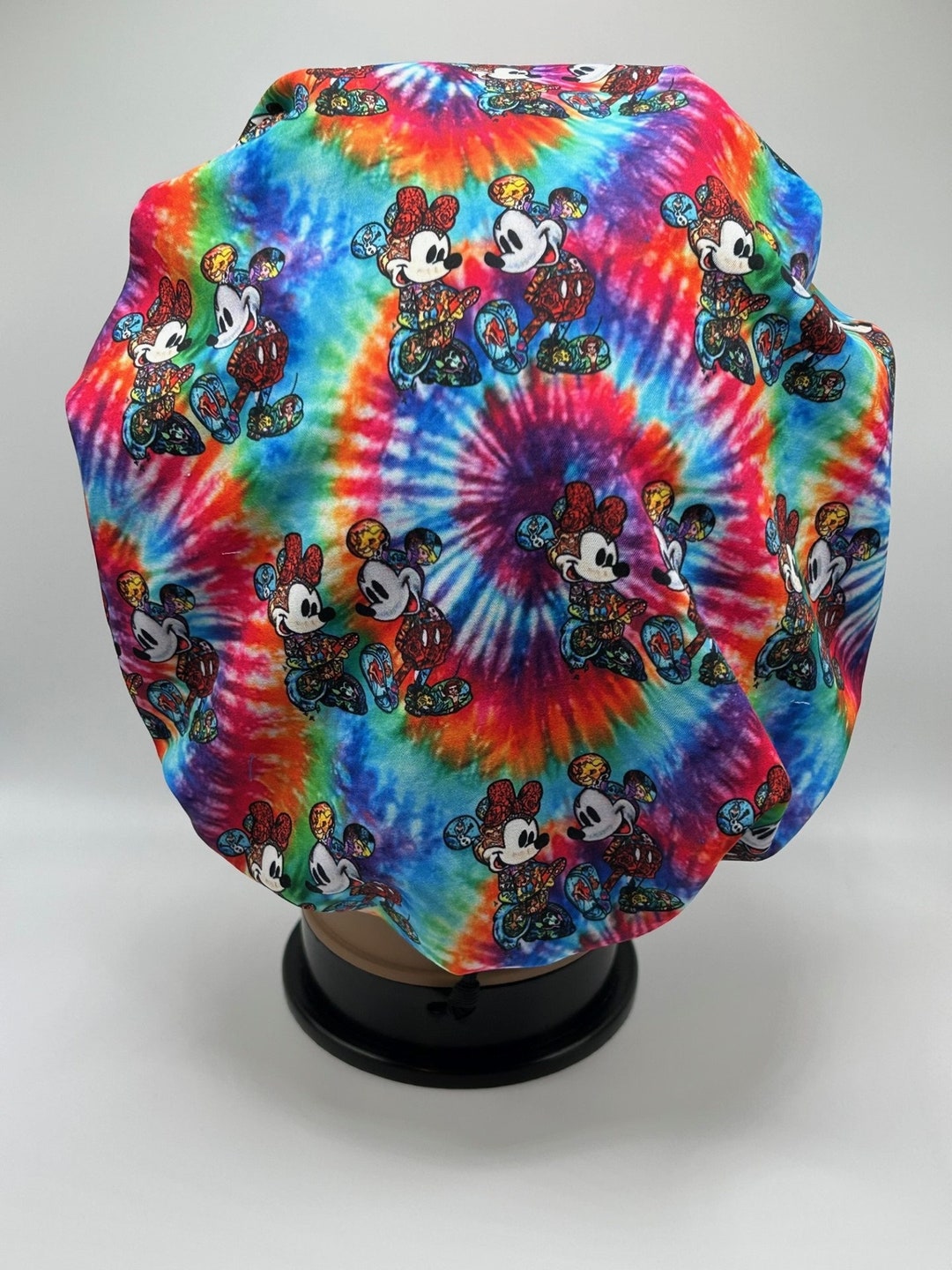 Bouffant Scrub Hat-disney-inked Tie Dye-mickey and Minnie-custom ...