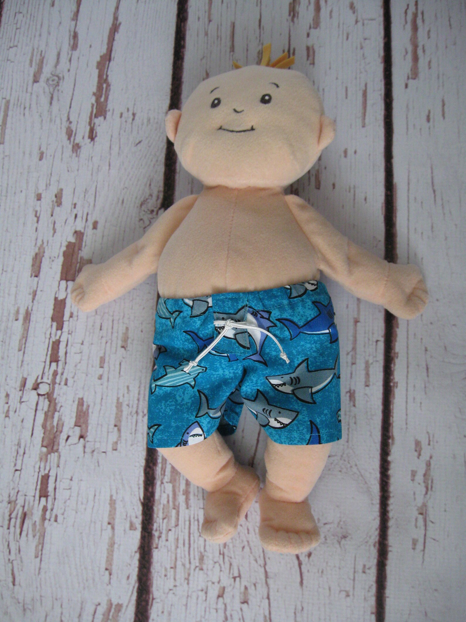 Swim Trunks Fit Baby Stella Baby Fella or Wee Baby Fella Doll-sharks ...