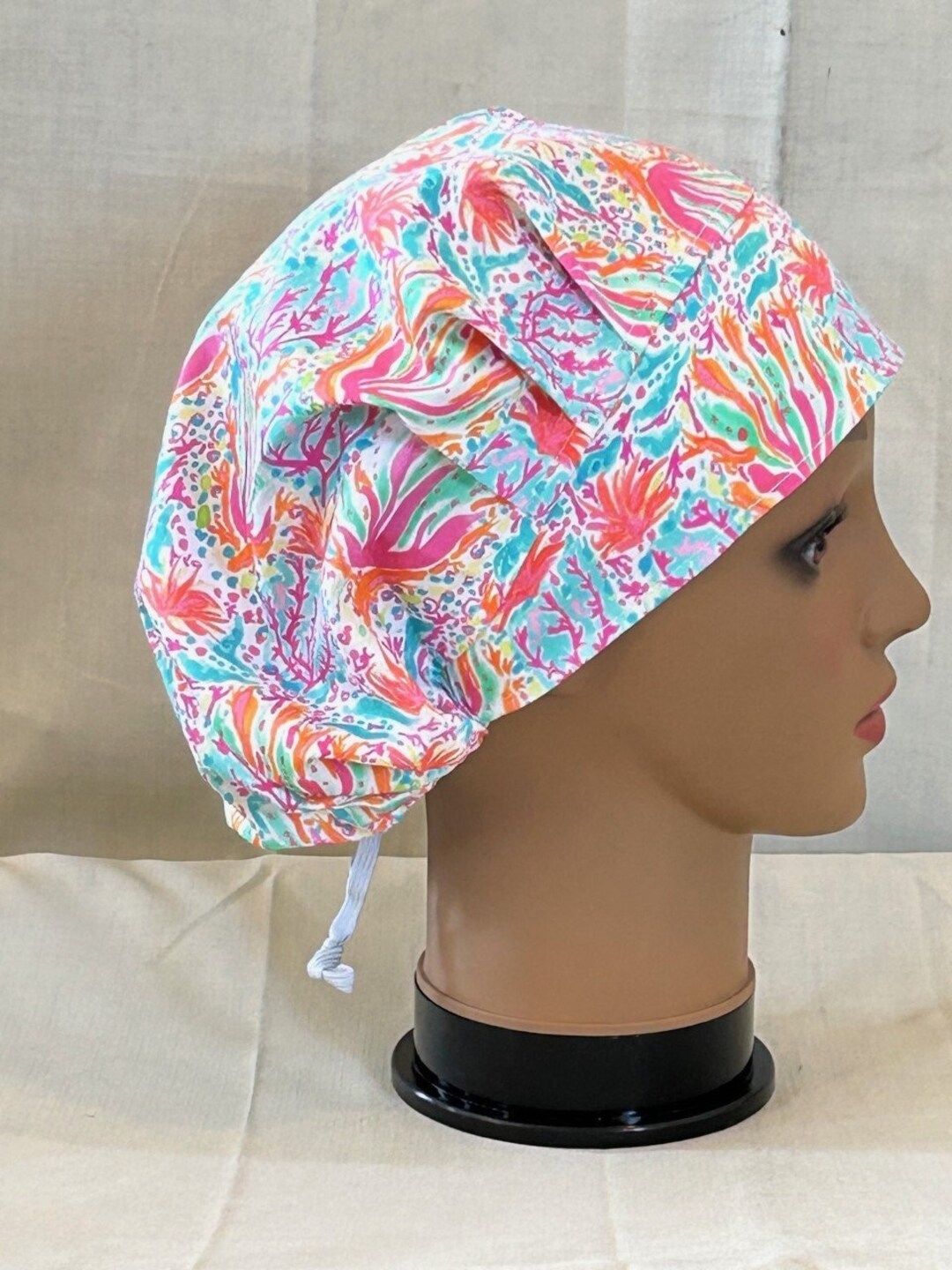 Bouffant Scrub Hat-coral Cove-usa Made-scrub Hat-surgical Cap-medical ...