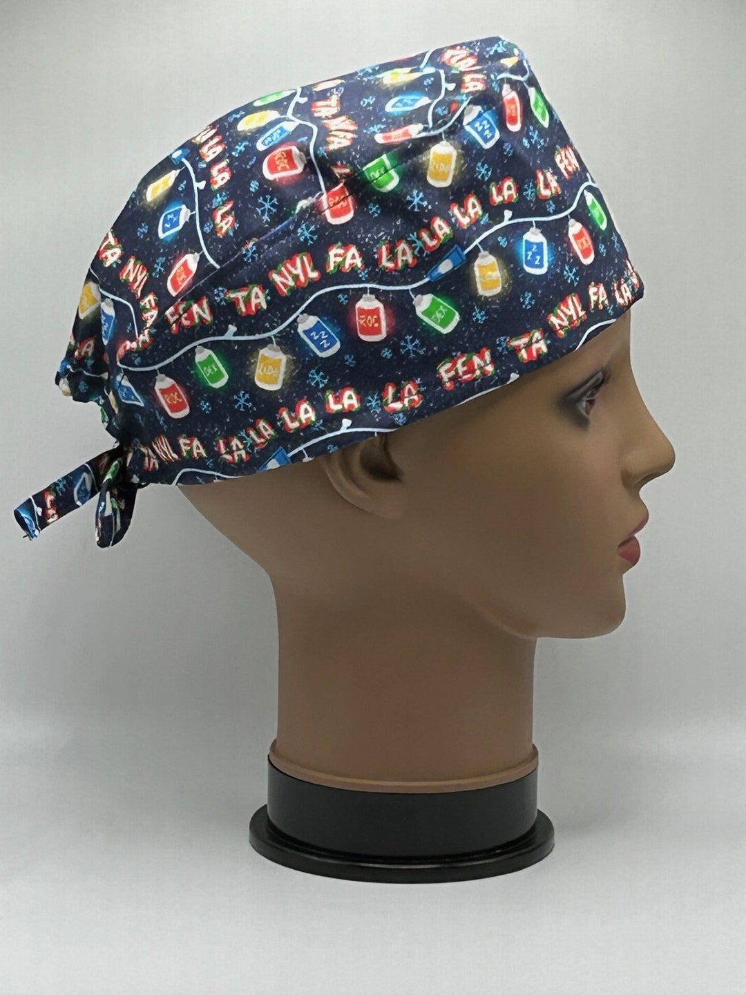 Unisex Scrub Hat-anesthesia Meds Holiday Lights-regular & Euro Size-usa ...