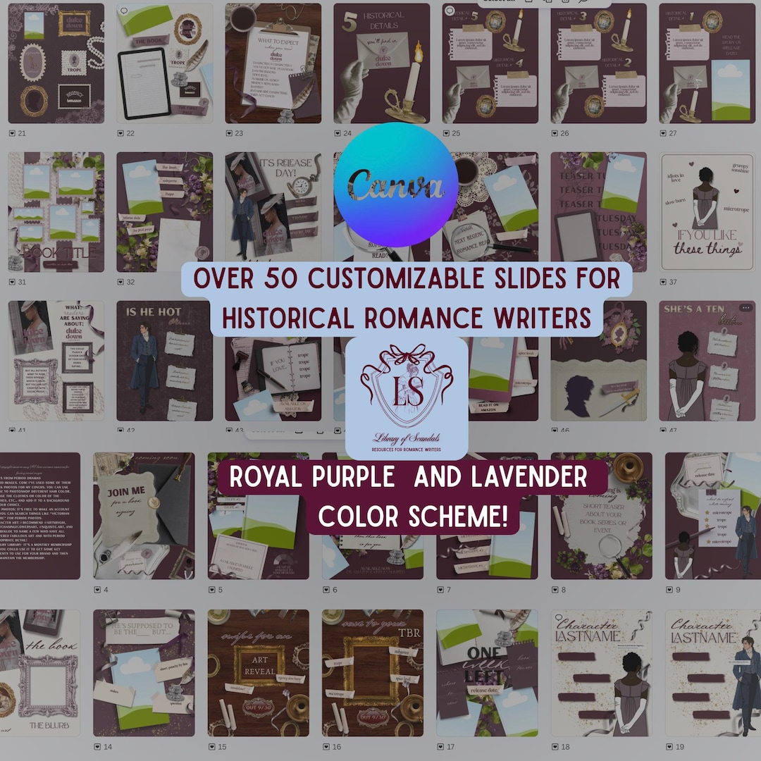 50 Purple Regency Romance Book Marketing Templates for Authors - Etsy ...