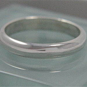 Silver Ring Classic Half Round Dome Men's or Women's or Unisex 4mm Band ...