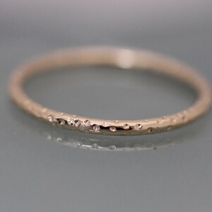 Gold Ring Stardust 14k SOLID Wedding Ring Dot Finish Stacking Band Full ...