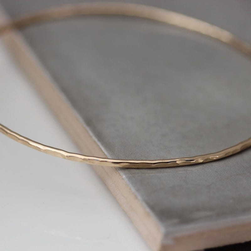 Gold Wire Bangle - Etsy