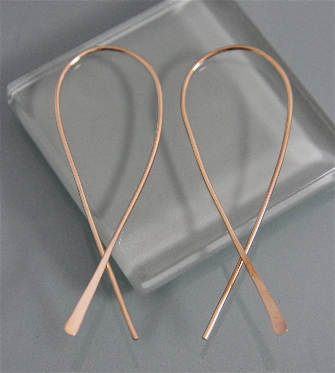 14k Gold Filled 2 Loop De Loop Thread Hoops - Etsy