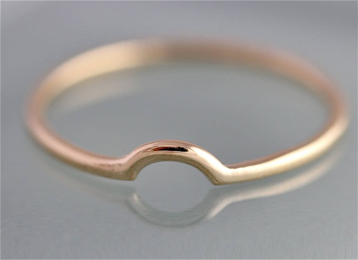 Custom Ring Gold Contour Band 14k Solid Yellow Gold 1.6mm | Etsy