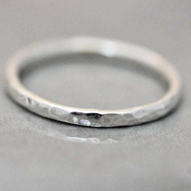 Hammered Silver Ring - Etsy