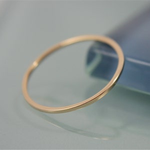Gold Ring 14k SOLID Gold Square 1mm X 1mm Stacking Wedding Skinny ...