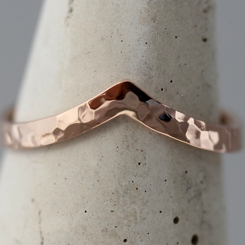 Gold Chevron Wedding Band - Etsy