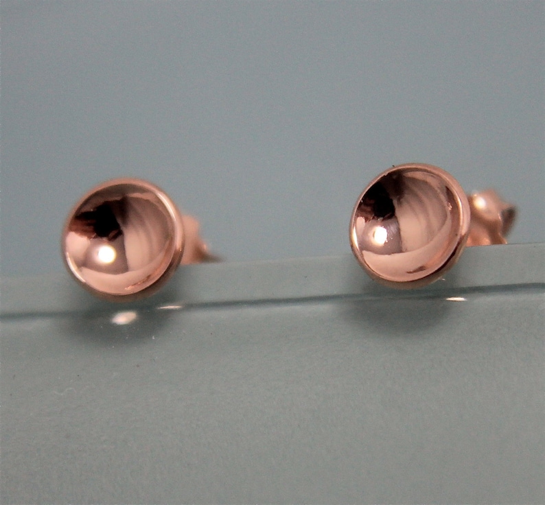 Rose Gold Earrings Cup 14k Solid Gold Tiny Cups Stud Earrings - Etsy