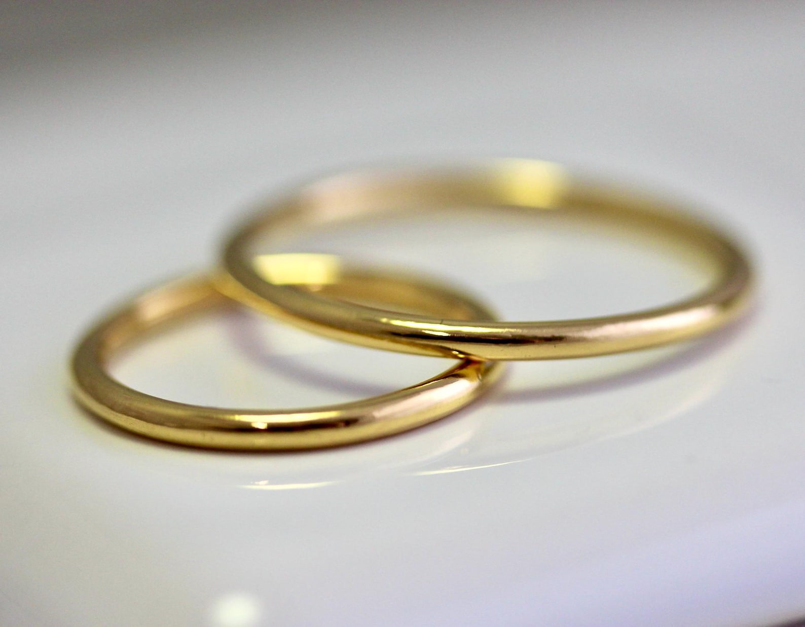 Pure Gold Wedding Ring Solid Gold 24k 1.8mm Thick Band Full Round Band ...