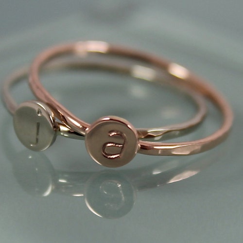 Stacking Initial Rings Gold-filled Set of Three Custom - Etsy Australia