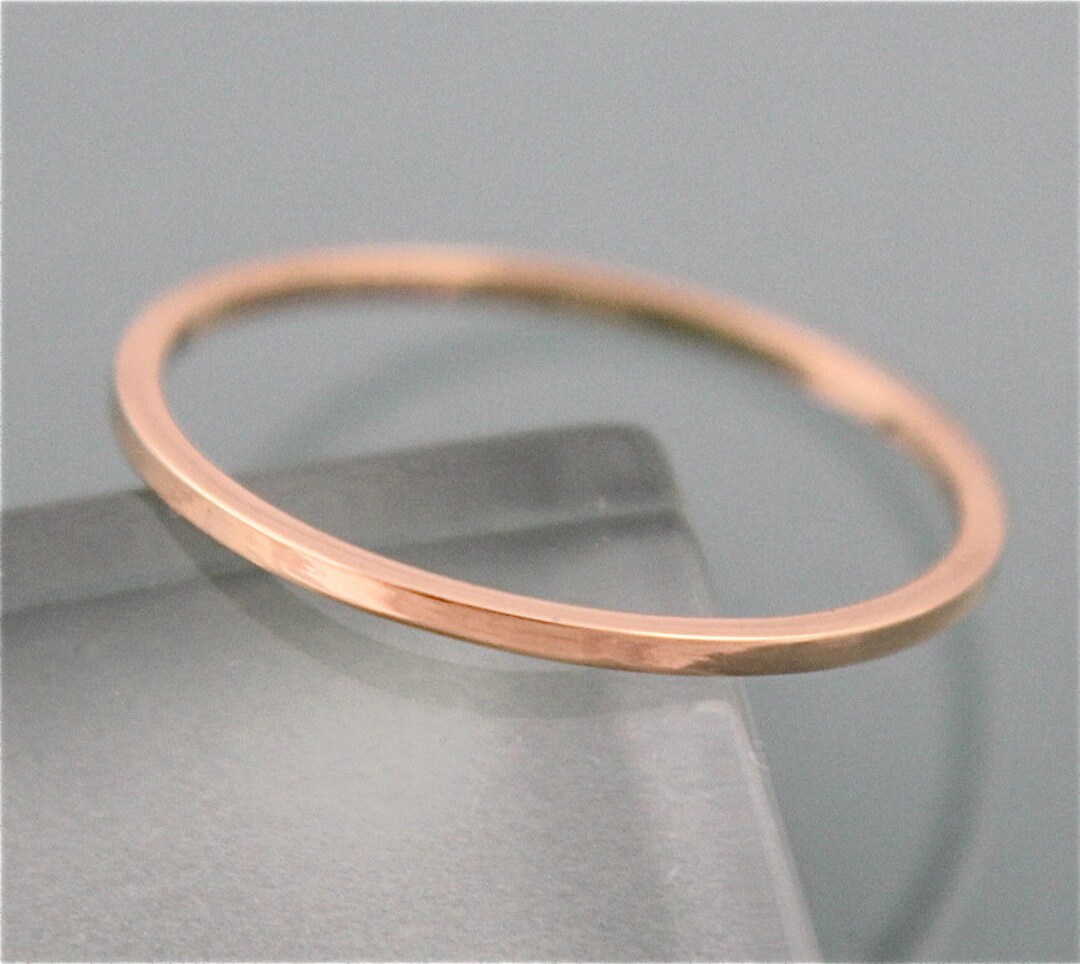 Thin Gold Ring 18k SOLID Gold Square 1mm X 1mm Stacking Wedding Spacer ...