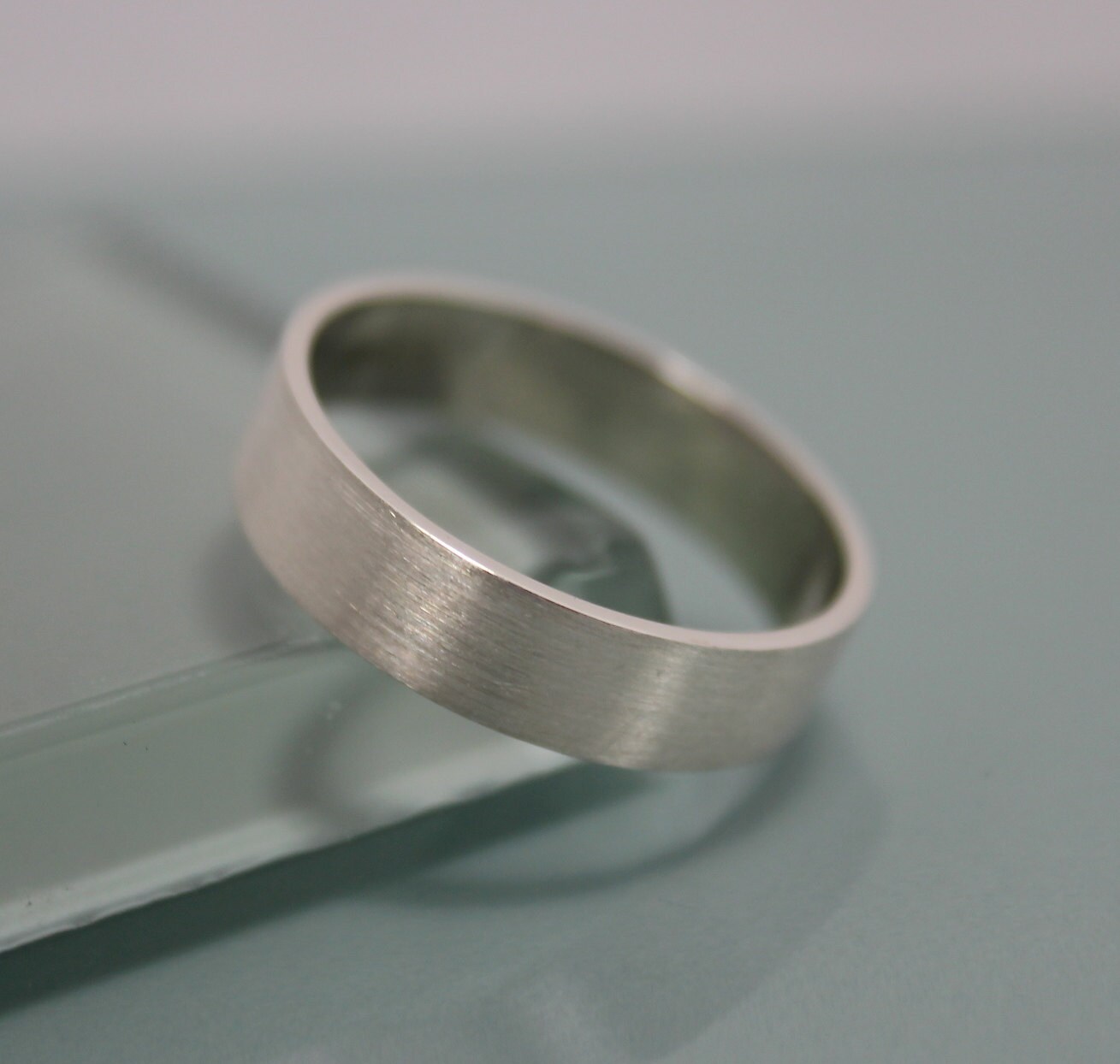 Silver Ring Right Angles Brushed Satin Matte Recycled Sterling | Etsy