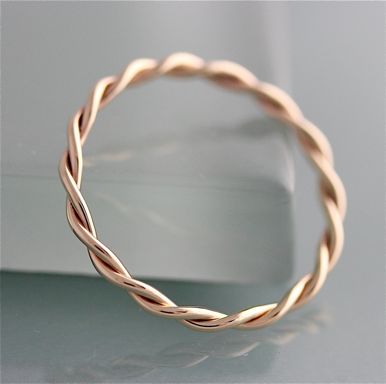 Relaxed Twist Ring 2mm 14k SOLID Yellow Gold Rope Infinity - Etsy