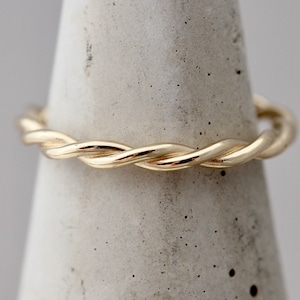 Solid Gold Twist Ring Relaxed Twist 2mm 14k SOLID Yellow Gold Rope ...