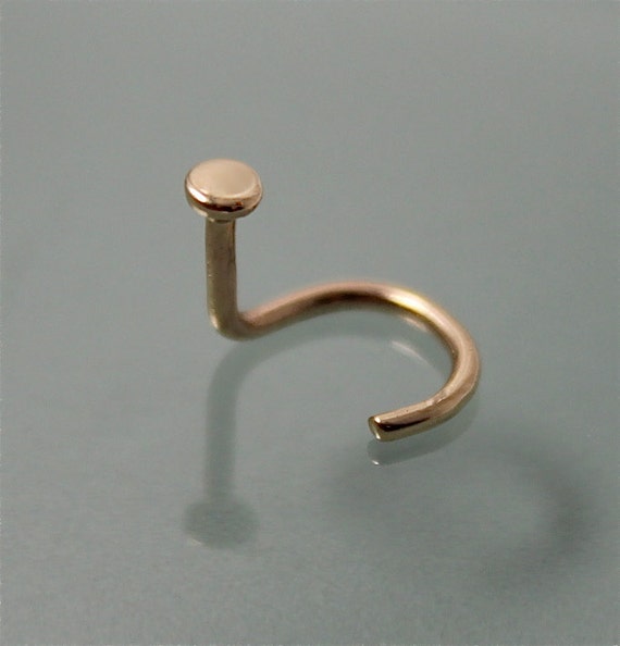 Nose Ring 14k SOLID Yellow Gold 2mm Dot Simple Screw Stud | Etsy