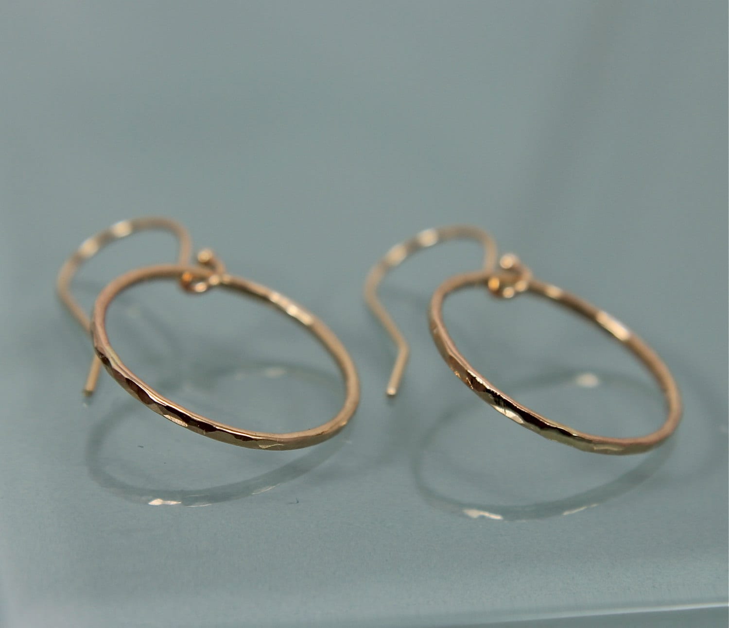 Solid Gold Hoops 14k Yellow Gold Sparkle Loop Dangle Drop - Etsy