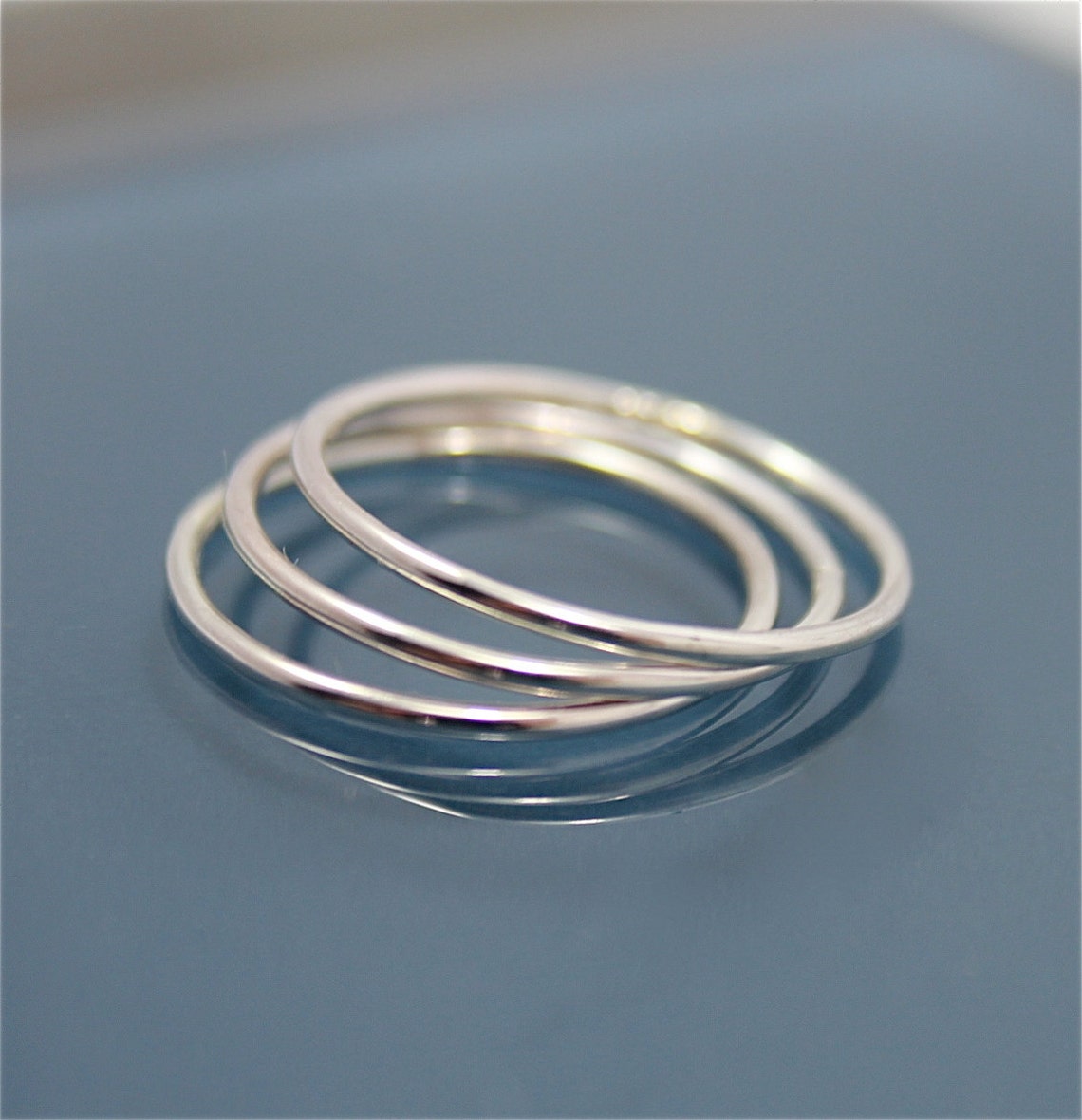 Silver Ring Stack Set of 3 Sterling Silver Thin Stacking - Etsy