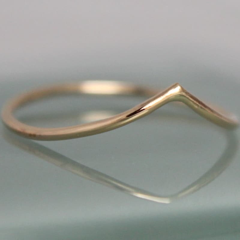Chevron Gold Ring 14 Carat - Etsy