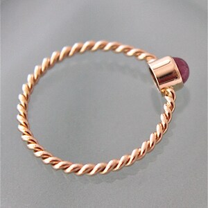 Ruby Twist Ring July Birthstone 14k SOLID Yellow Gold Twist Rope Infinity Ring1.5mm Stacking ...