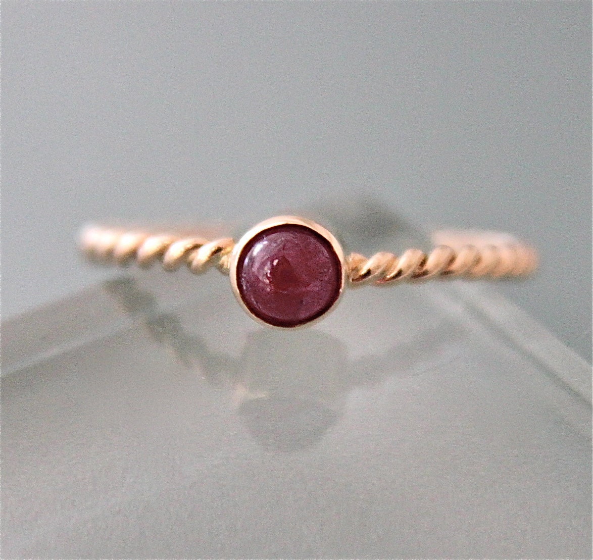 Ruby Twist Ring July Birthstone 14k SOLID Yellow Gold Twist - Etsy