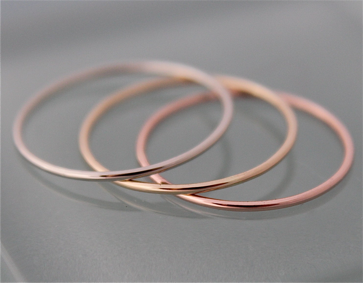 Gold Stack Rings Choose 3 14k SOLID Gold Super Skinny Stacking - Etsy