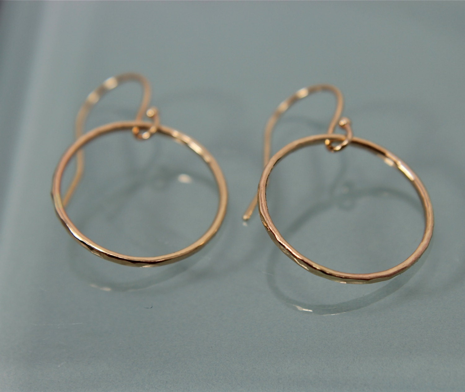 Solid Gold Hoops 14k Yellow Gold Sparkle Loop Dangle Drop - Etsy