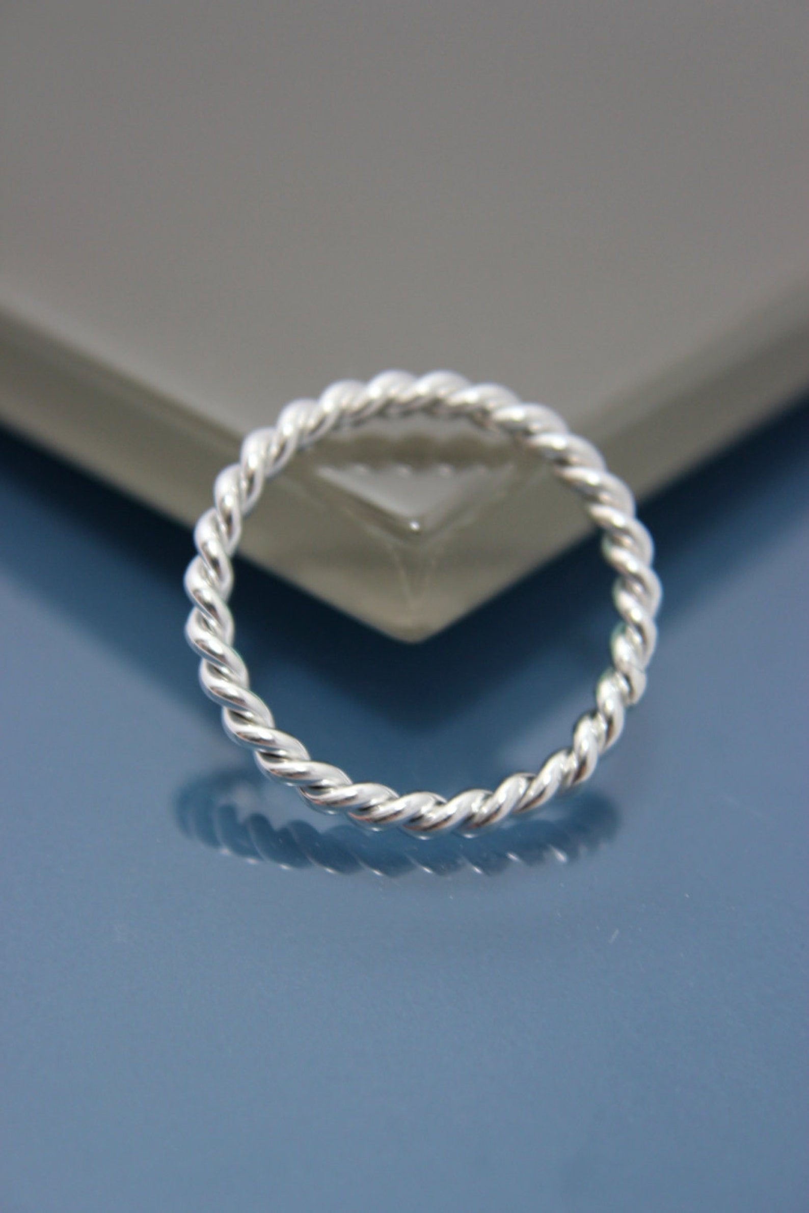 Silver Twist Ring Thick Twisted Rope Infinity Band Stacking Ring 3mm ...