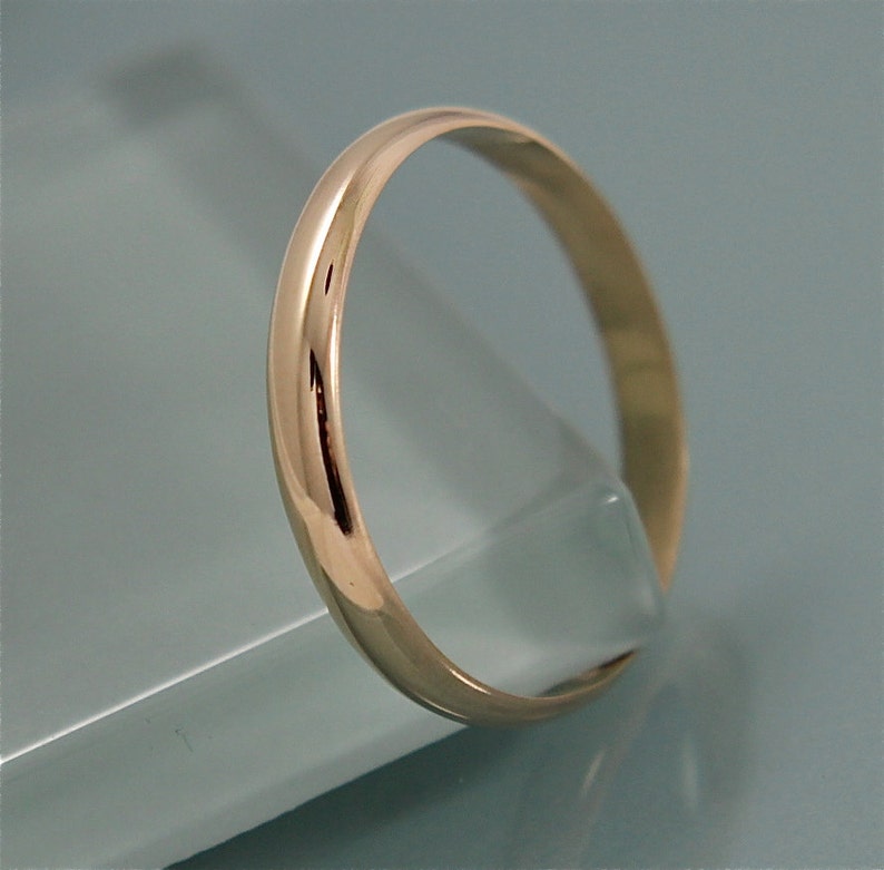 Gold Wedding Band 3mm Half Round Stacking Ring Eco Friendly | Etsy