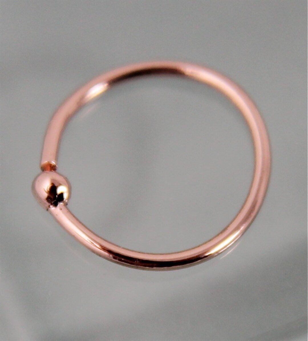 Nose Ring 14k SOLID Rose Gold 8mm Simple Nose Ring Hoop 20g Recycled ...
