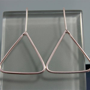Triangle Earrings Silver 1" Geometric Equilateral Triangle Earrings ...