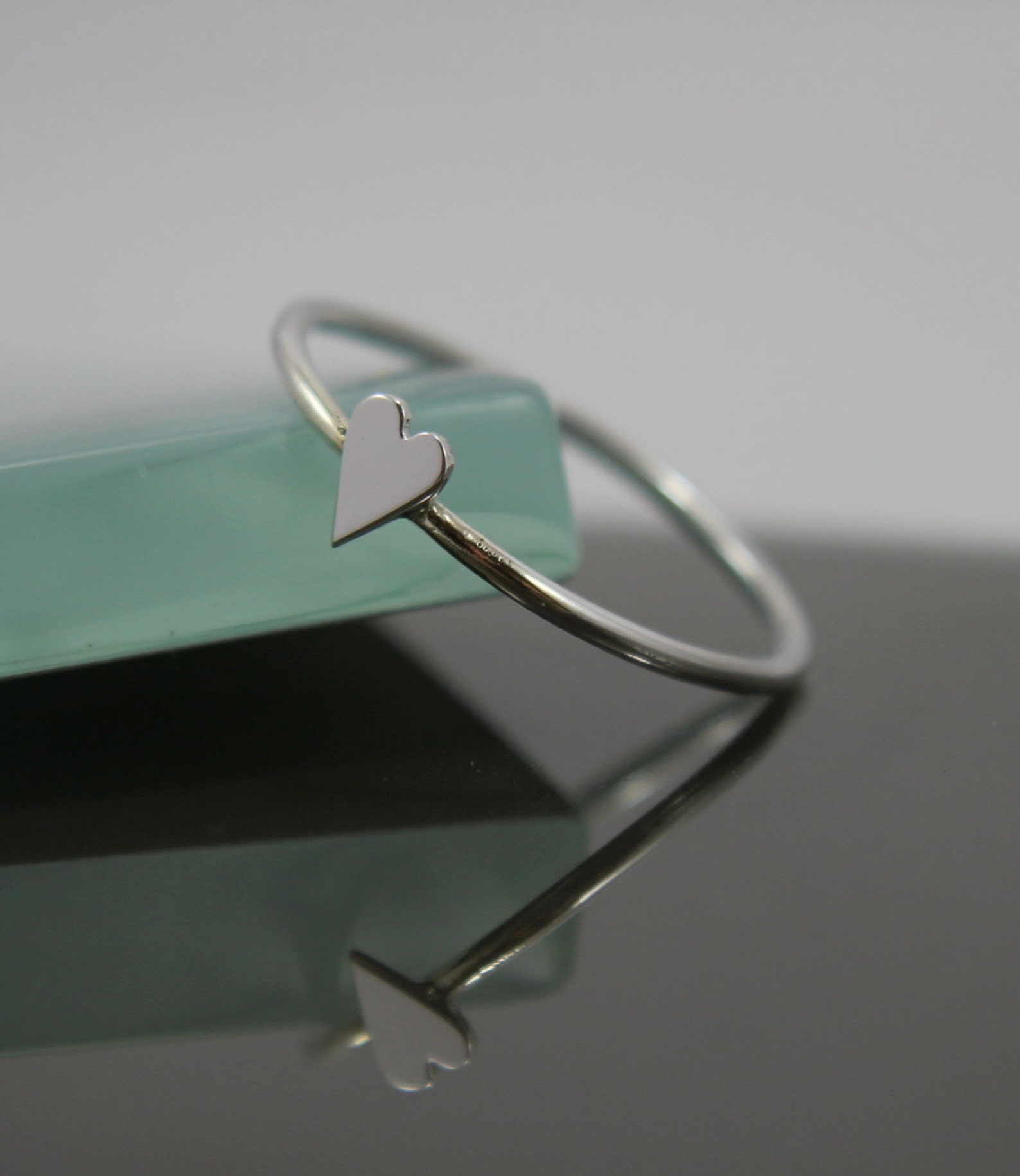 Tiny Heart Ring Sterling Silver Hand Cut Heart Stacking Ring - Etsy