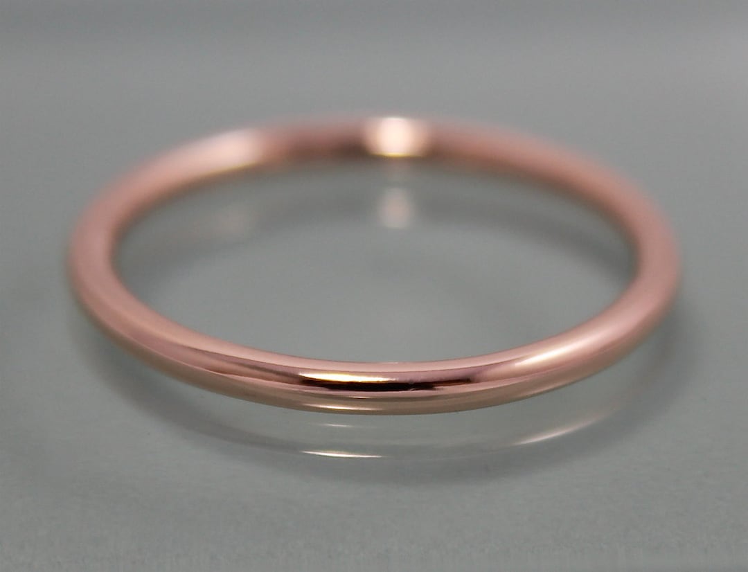 Rose Gold Wedding Ring 14k SOLID Rose Gold Stacking Band Ring Full ...