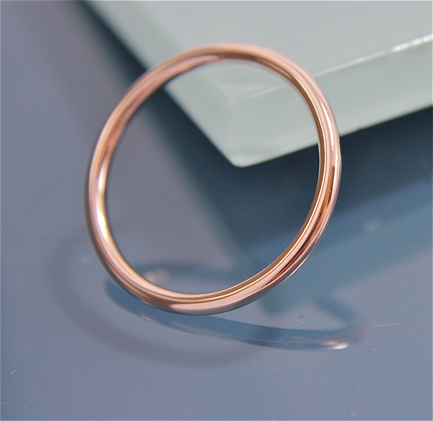 Rose Gold Ring 14k Solid Rose Gold Wedding Band 2mm Full Round - Etsy