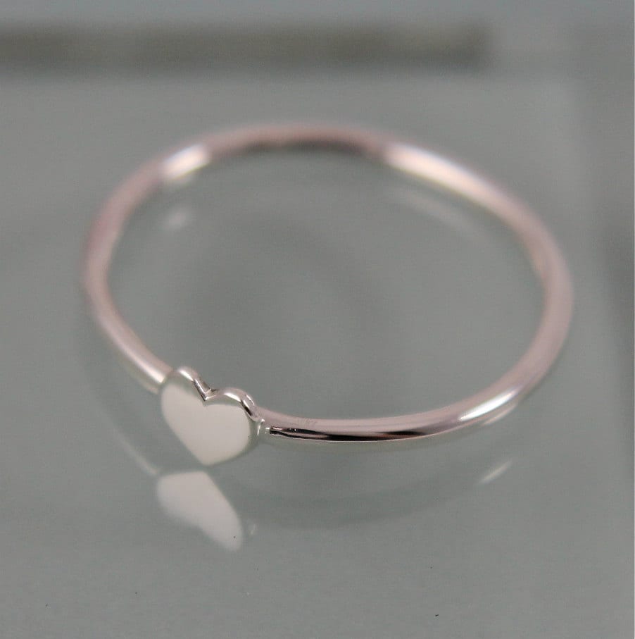 Heart Ring Sterling Silver Stacking Ring Eco Friendly Recycled | Etsy