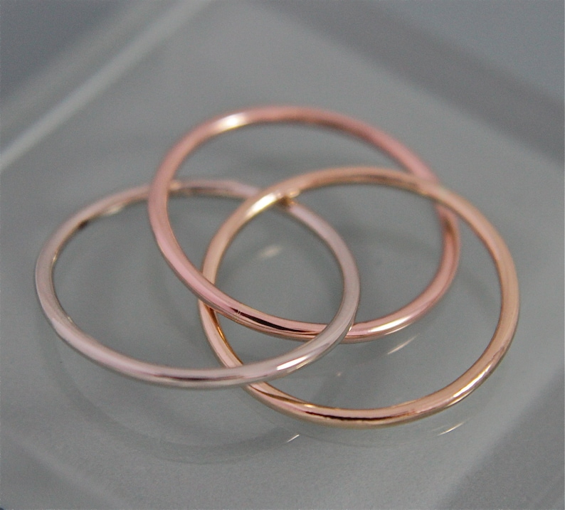 Russian Wedding Band Tri Color 14k Solid Gold Rolling - Etsy