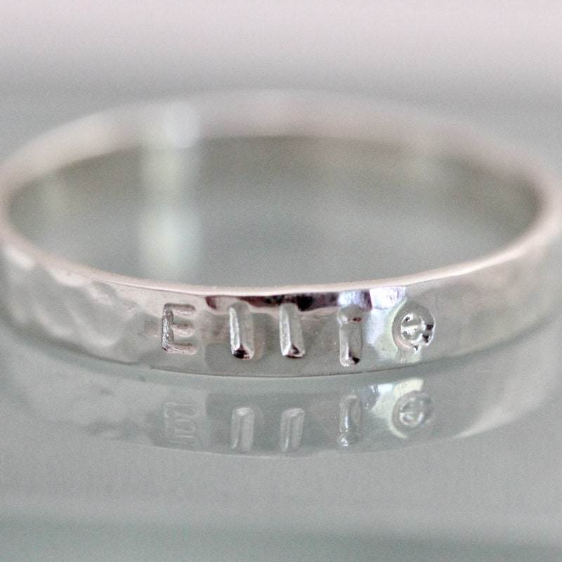 Thick Silver Stamped Ring - Etsy