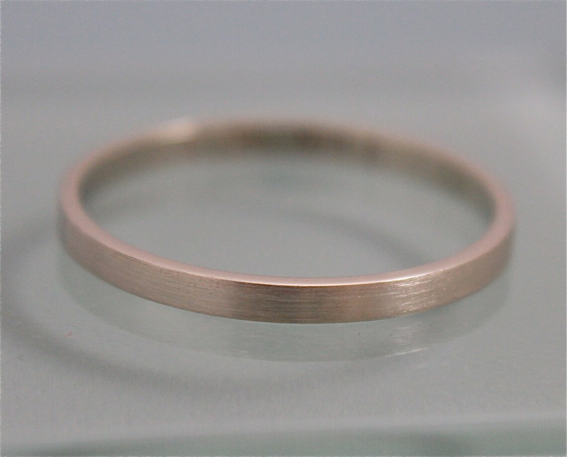 Tri Color Wedding Rings Set of 3 2mm Brushed 14k Solid - Etsy