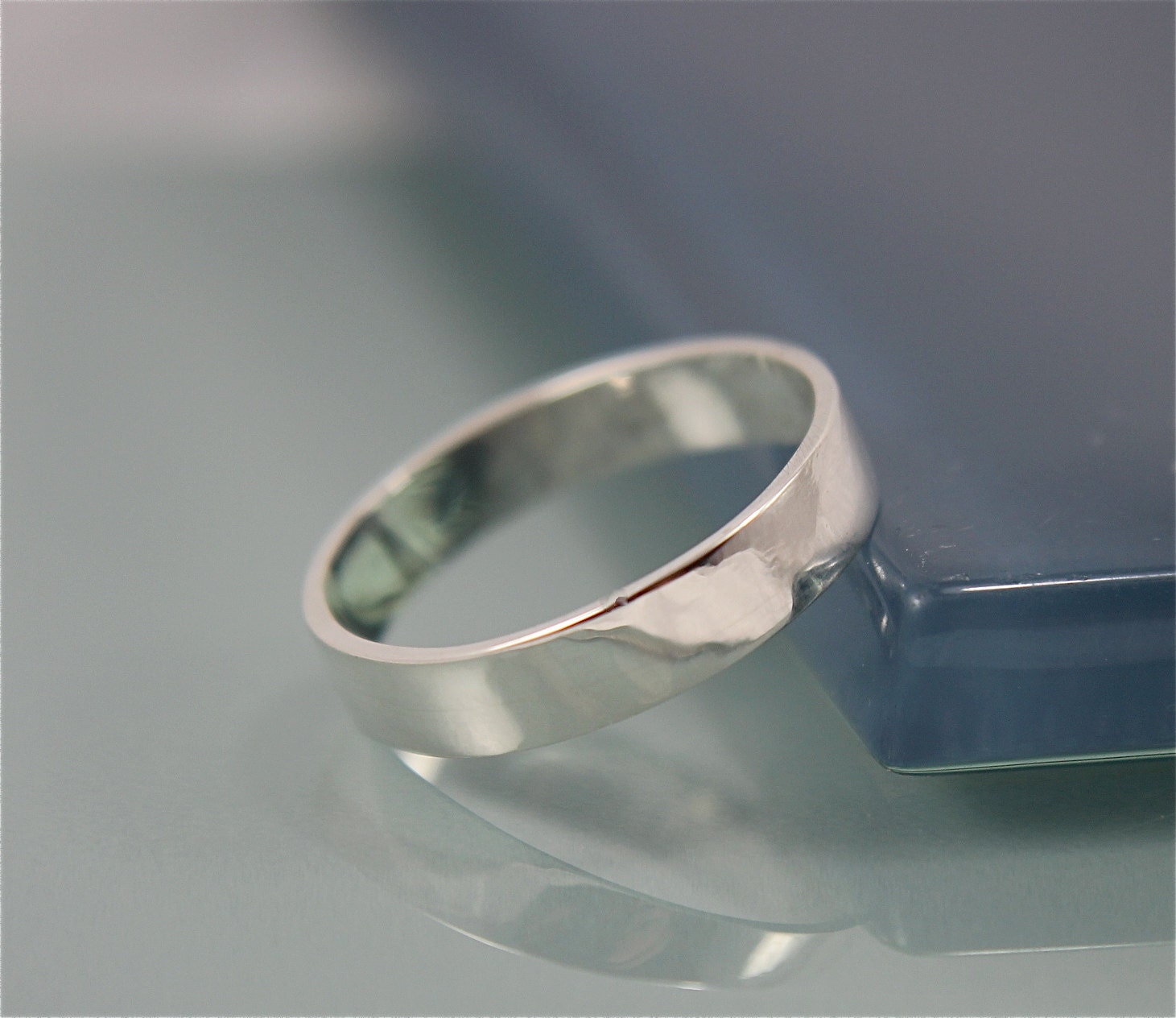 Right Angles Sterling Silver Rectangle 4mm Wide Basic Stacking | Etsy