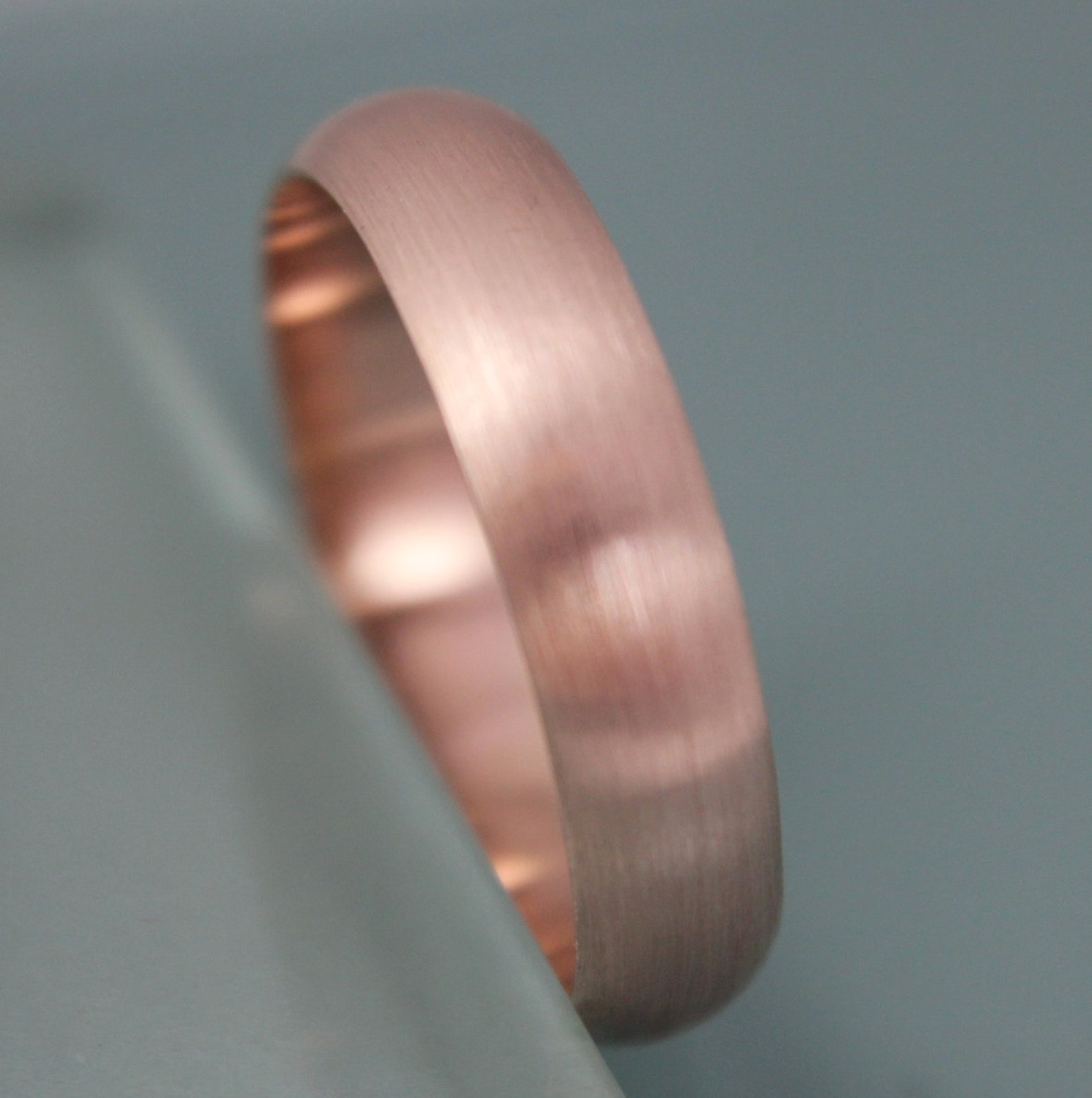 Rose Gold Wedding Ring Brushed 14k Solid Rose Gold 5mm Classic - Etsy