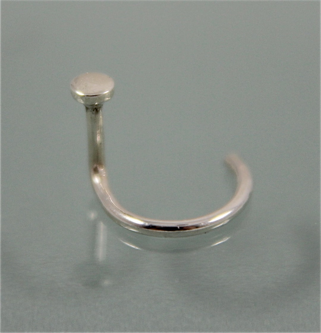 2mm Dot Simple Nose Ring Screw Stud Recycled Sterling Silver 20g or 18g ...